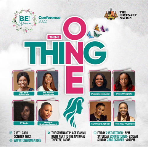 Covenant Nation presents BE! Women Conference themed ‘One Thing ...