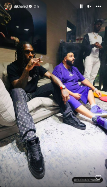 New Music Coming? DJ Khaled & Burna Boy Spotted Together in the Studio ...