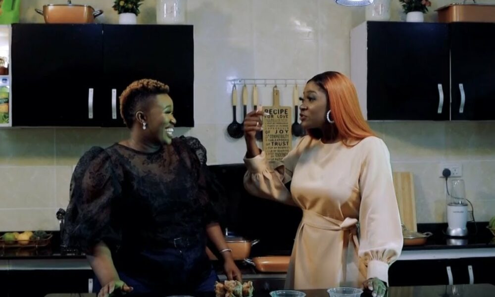 Mercy Johnson Okojie & Real Warri Pikin make lafun and groundnut soup ...