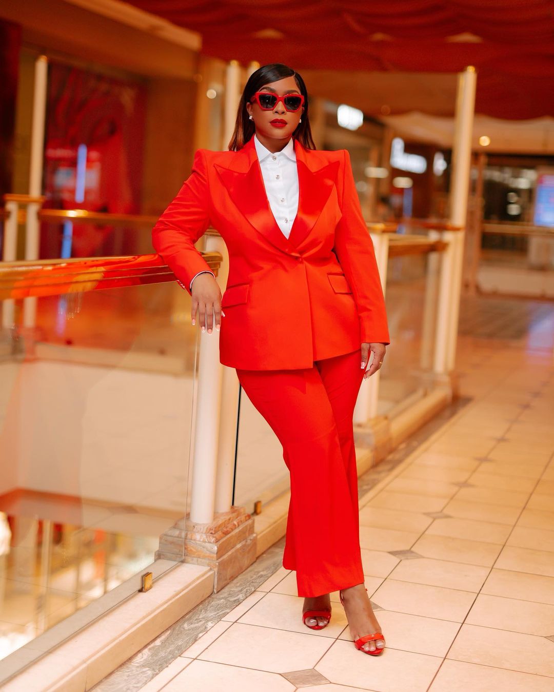 Bn Style Spotlight Boity Thulo Served A Structured Red Power Suit At The 2023 Sa Style Awards