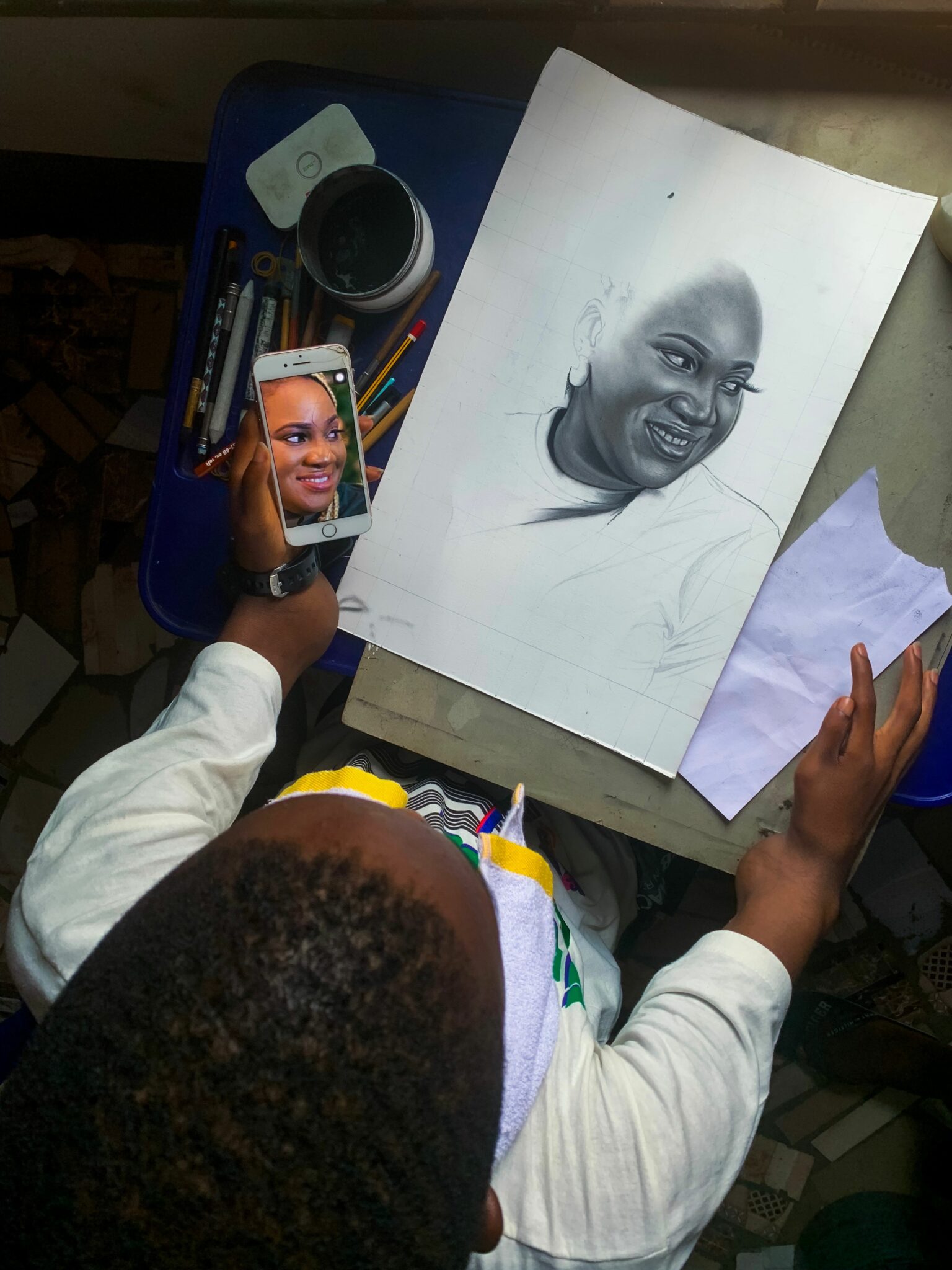 Nigerian Charcoal Artist Joshua Osariemen Akugbe Shares His Journey as ...