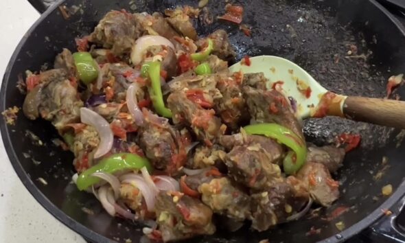 Watch How To Make Dolapo Grey’s Spicy Peppered Goat Meat | BellaNaija