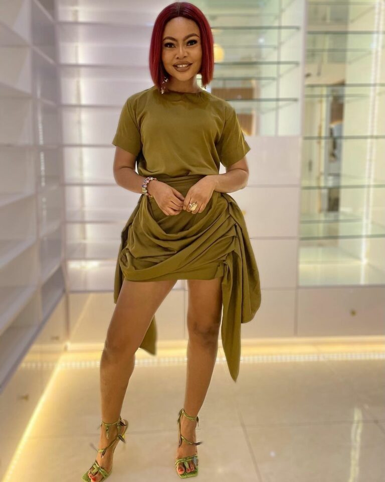 Teniola Aladese Puts an Olive Twist on the Mini Skirt Trend | BellaNaija