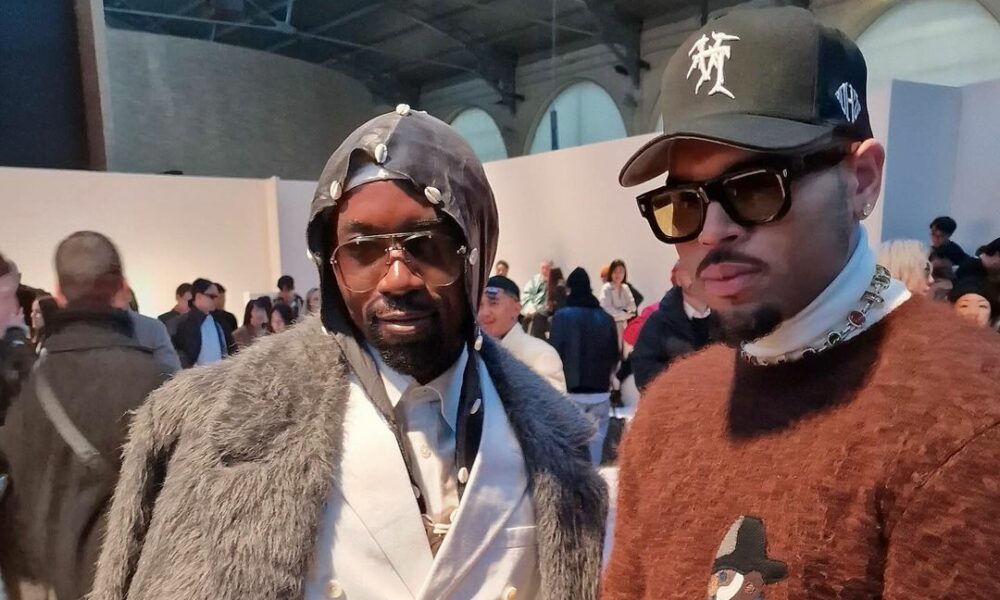 See How Chris Brown & Ugo Mozie Showed Up To Amiri's Menswear Show in ...