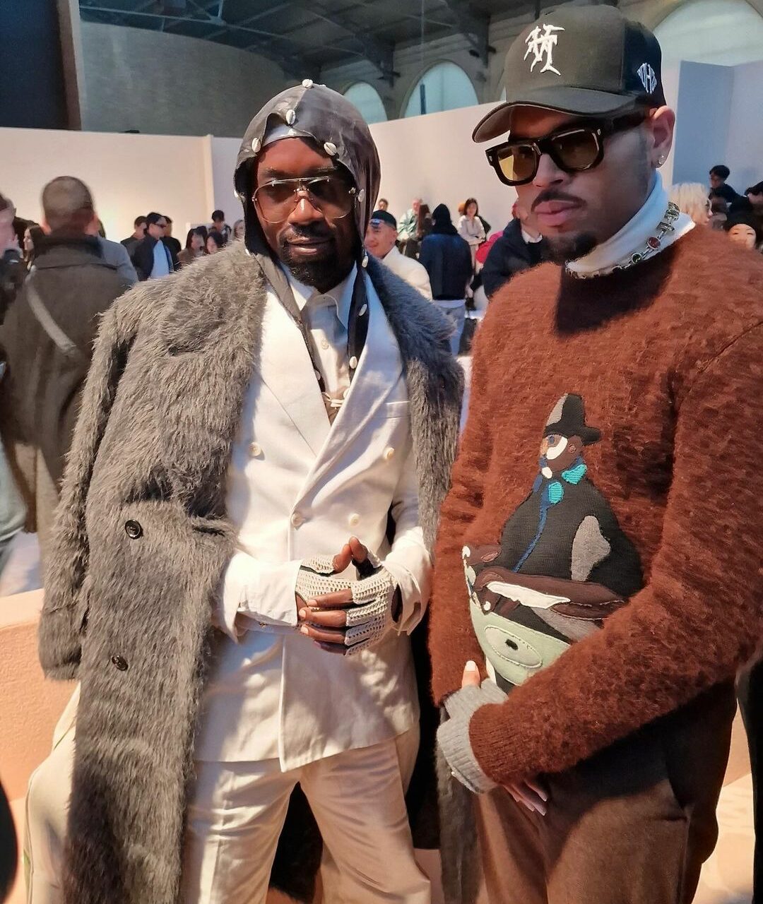 See How Chris Brown & Ugo Mozie Showed Up To Amiri's Menswear Show in ...
