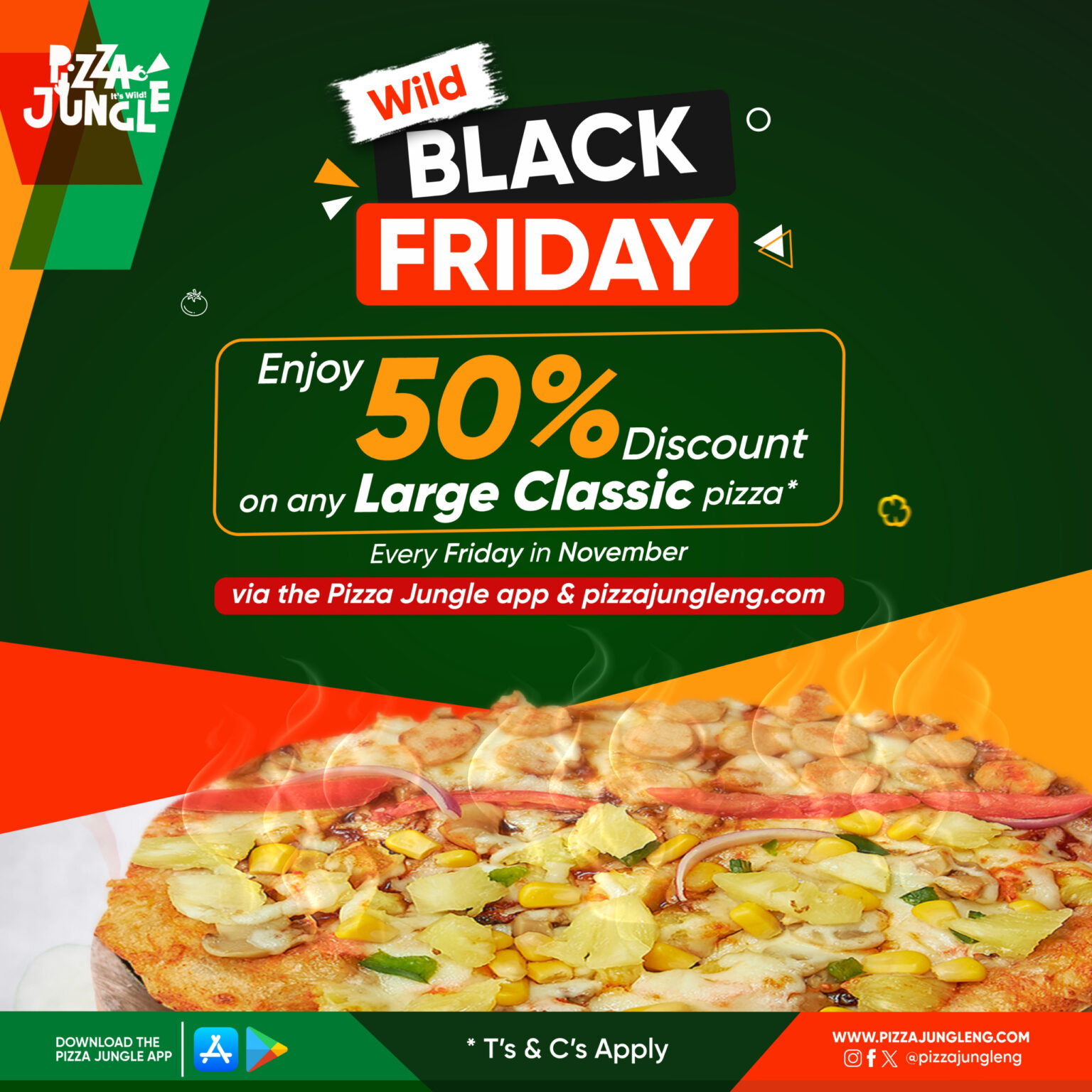 Pizza Jungle’s 50% Black Friday Discount on Large Pizzas – No Stress ...
