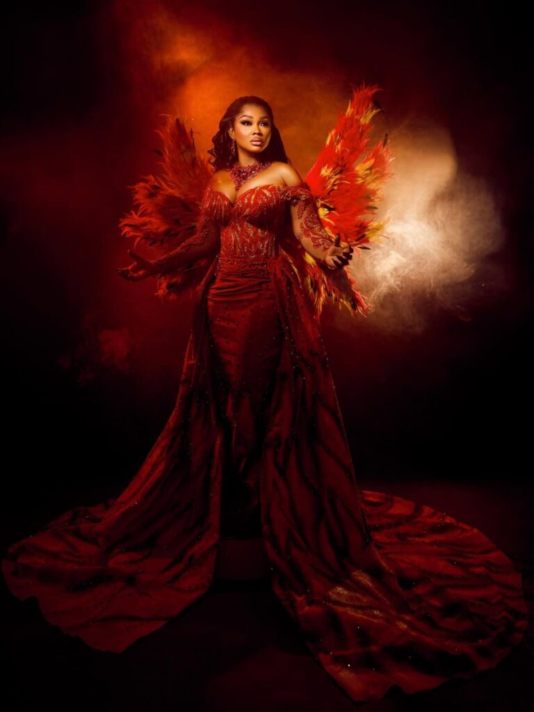 Mercy Aigbe Slays in Fire-Inspired Look at “Colours of Fire” Premiere ...